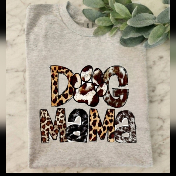Gildan | Tops | Dog Mama Shirt Dog Mom Cute Cheetah Cow Print Trending ...
